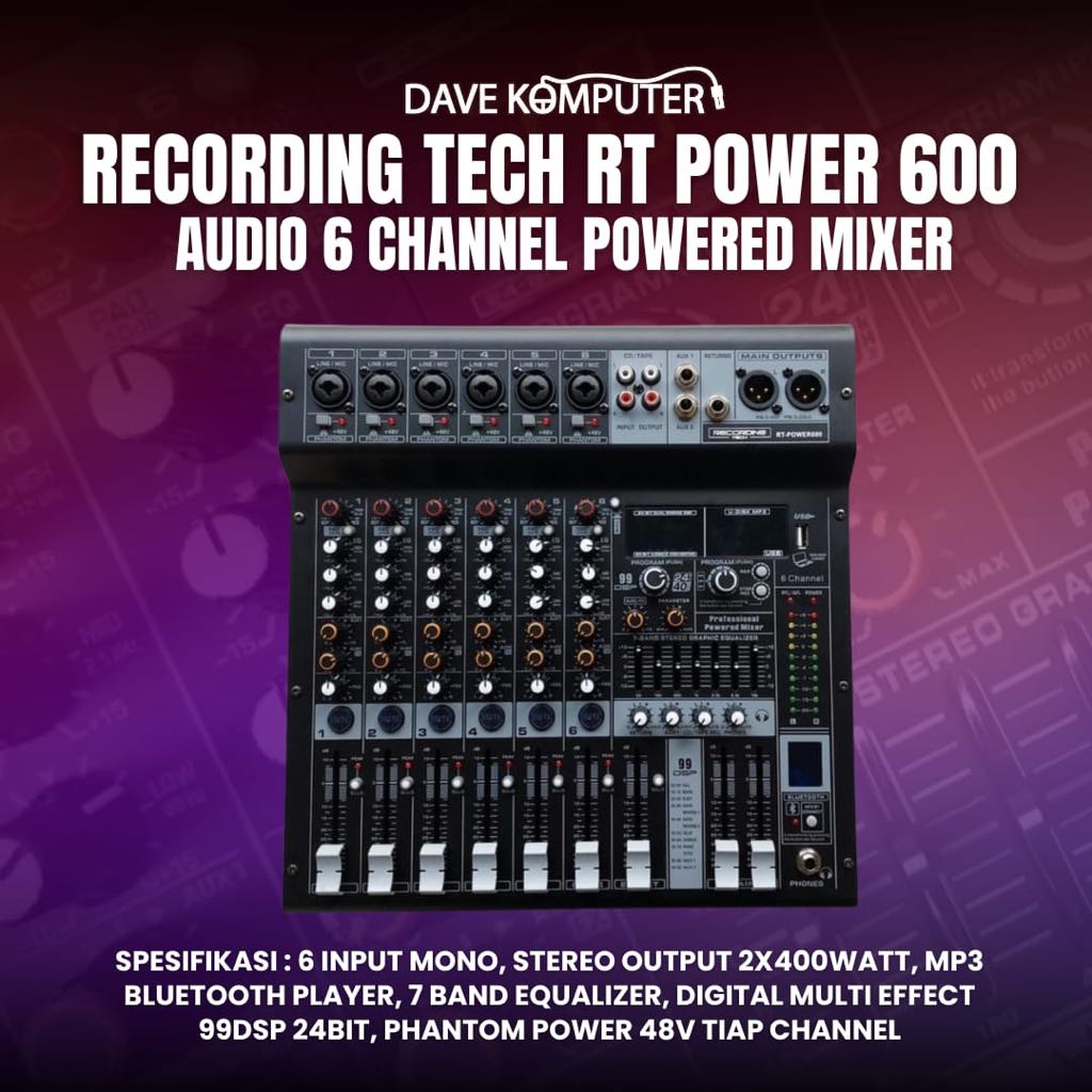 Jual Recording Tech RT Power 600 / Power600 Audio 6 channel Powered ...