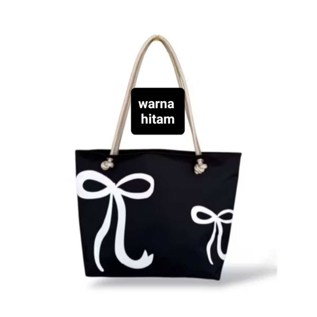 Jual Tas Wanita Totebag Canvas Tas Ibu Tas Pengajian Motif 2Pita ...