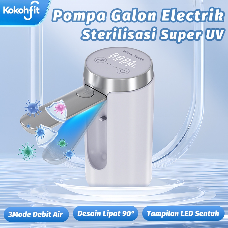 Jual Kokohfit Pompa Galon Electrik Sterilisasi UV-C LED , Dispenser Air 3Mode -Tampilan Digital ...
