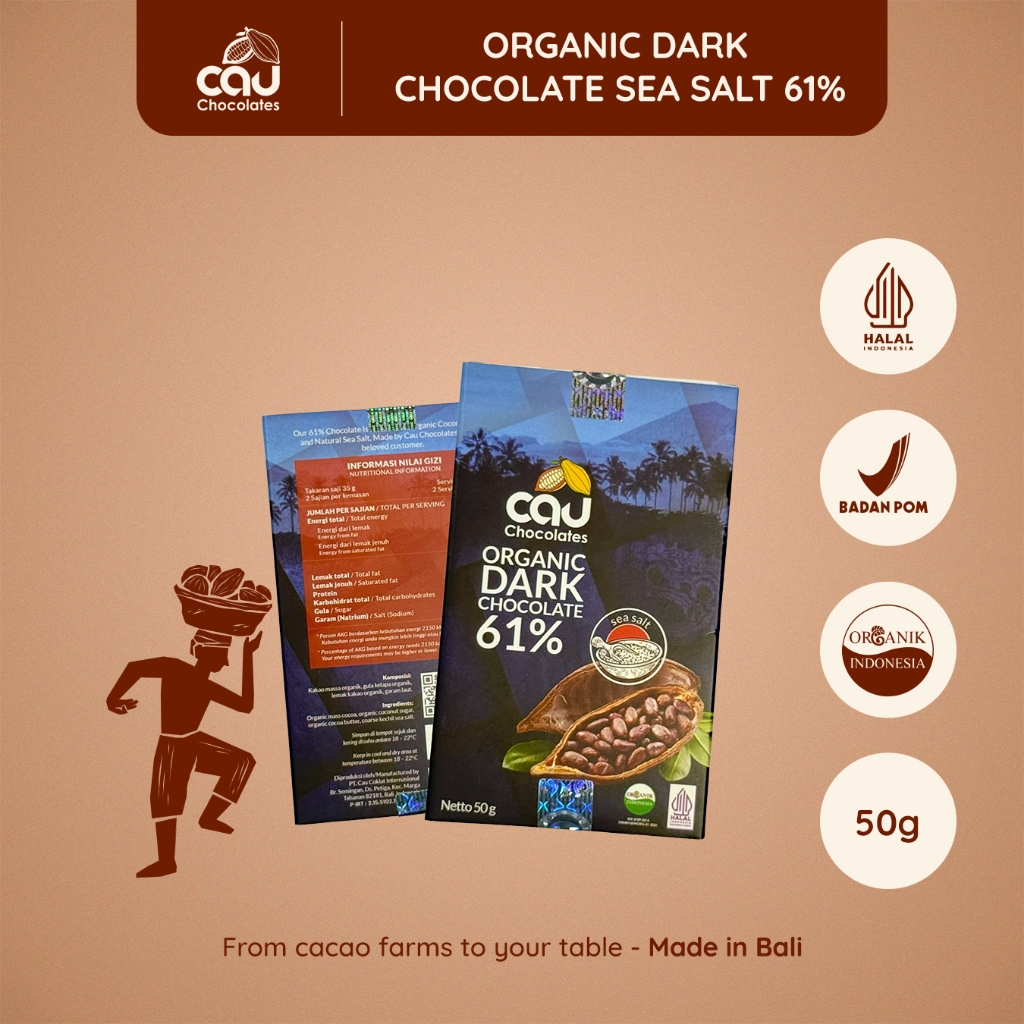 Jual CAU CHOCOLATES - Organic Dark Chocolate / Coklat Organik 61% with ...