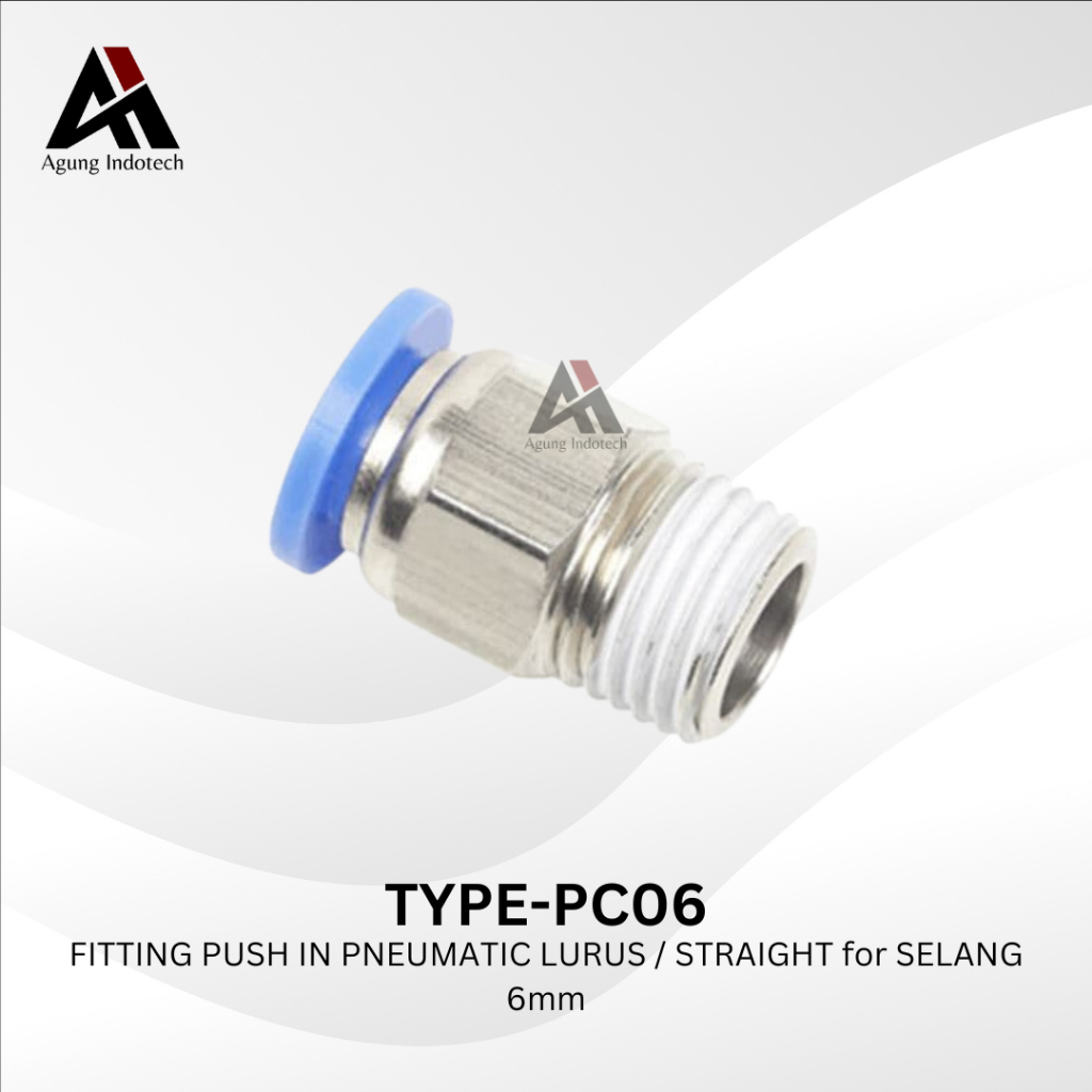 Jual PC 6 FITTING PUSH IN PNEUMATIC LURUS / STRAIGHT for SELANG 6mm ...