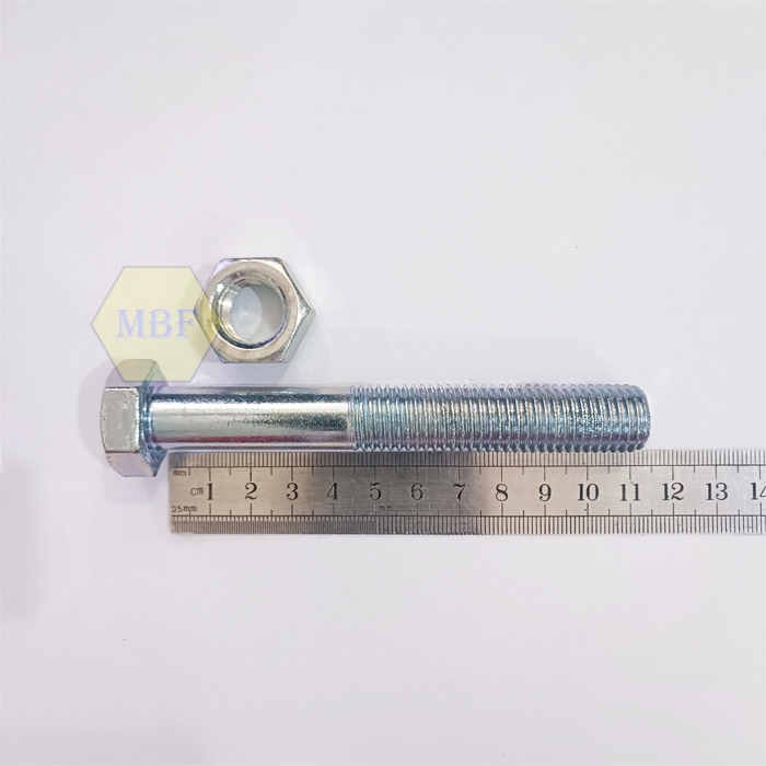 Jual BMP M16 x 110 Baut Mur Hexagon Galvanis Putih M16x110 | Shopee Indonesia