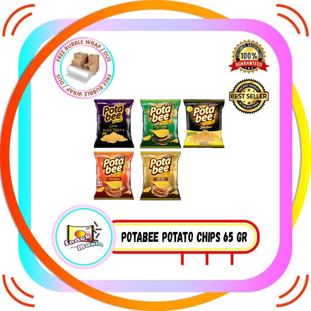 Jual Potabee Potato Chips Beef Chicken Seaweed Truffle Salted Egg ~ 65 ...