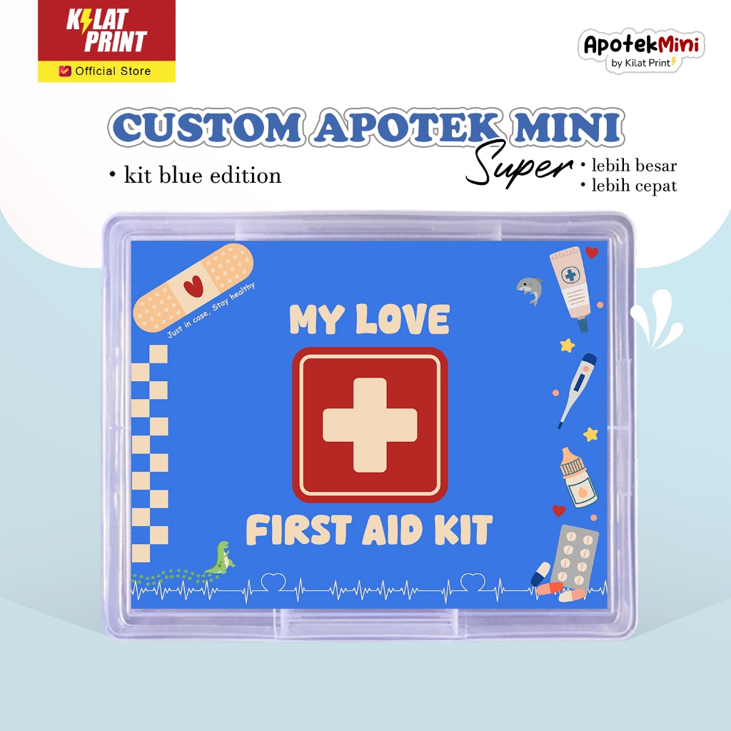 Jual Custom Apotek Mini Viral Super Kotak P3K Hadiah Kit Blue Edition ...