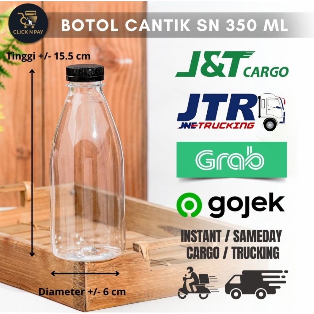 Jual INSTANT SAMEDAY Botol Plastik Cantik 350ml/ Botol Valencia Short ...
