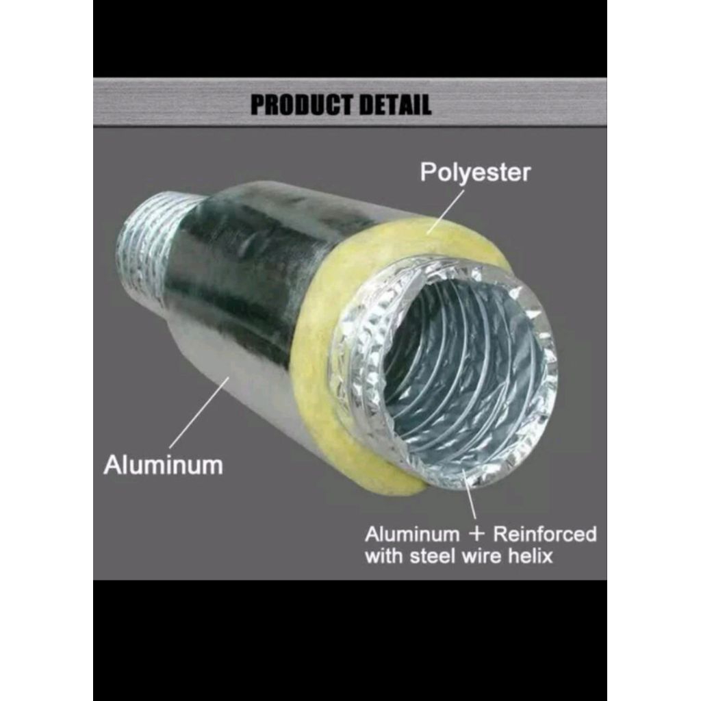 Jual Flexible duct ducting diameter 8 in inch inchi 8" 20cm 200mm ...