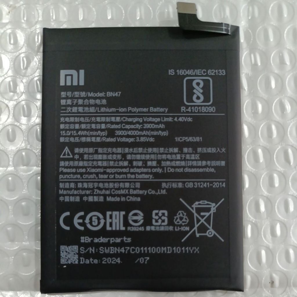 Jual BATERAI XIAOMI MI A2 LITE / REDMI 6 PRO BN47 +PACKING BUBBLE ...