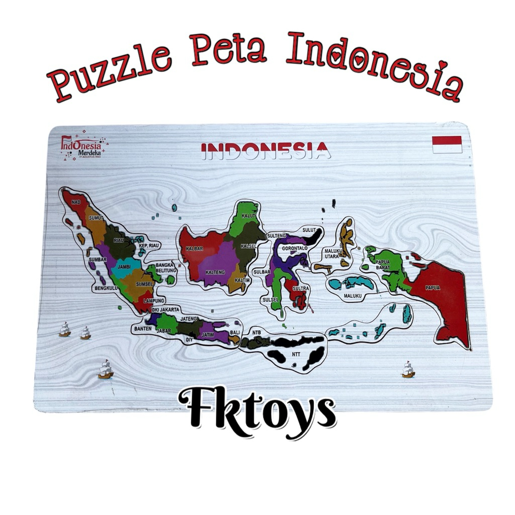 Jual puzzle peta indonesia mainan edukasi | Shopee Indonesia