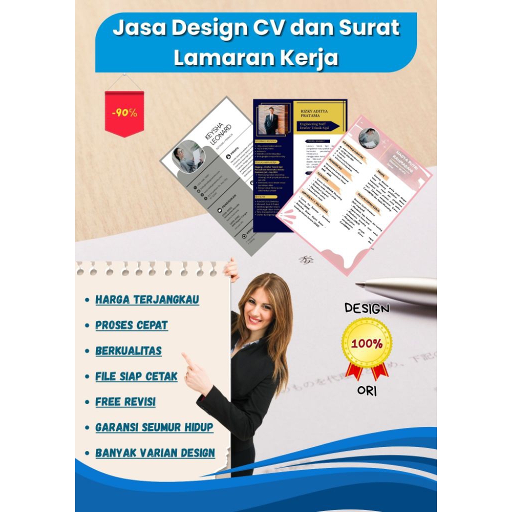Jual Template CV & Lamaran Kerja Digital | Format PDF/Word | Shopee ...