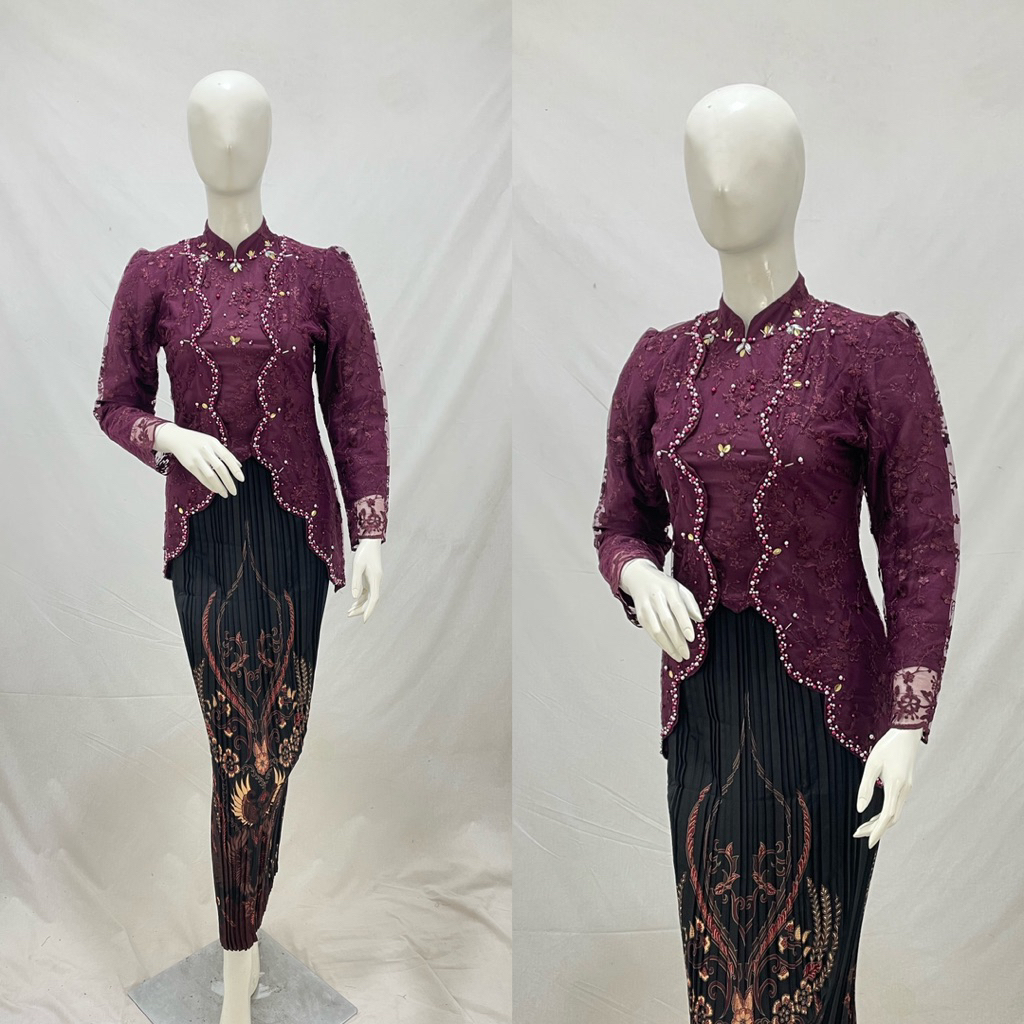 Jual Kebaya Modern kebaya wisuda model miska kerah sanghai kombinasi ...