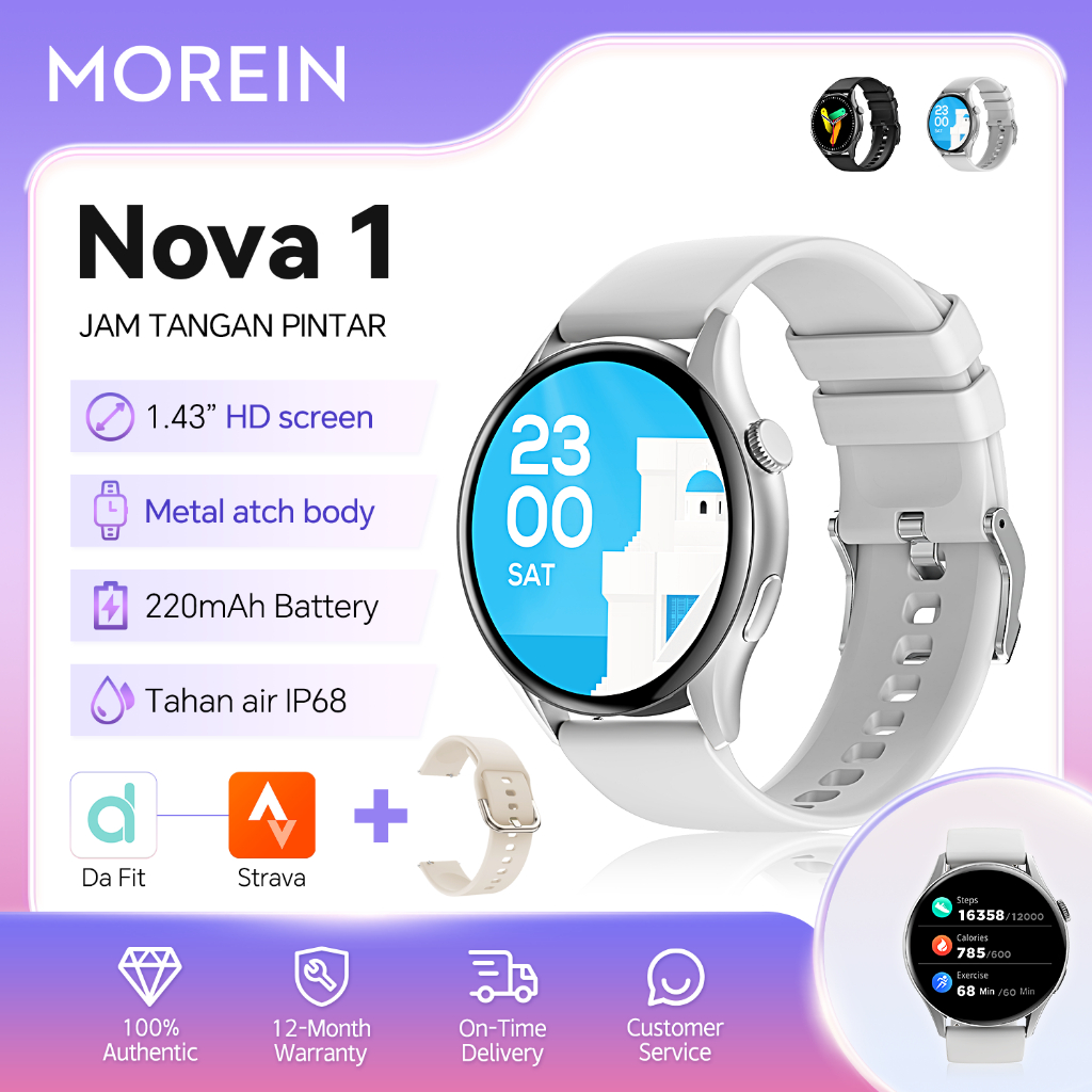 Jual Morein Smart Watch Wanita Nova1 AMOLED1,43'' Tahan Air IP68 Jejak ...