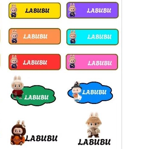 Jual stiker nama labubu, stiker label labubu, labubu stiker | Shopee ...