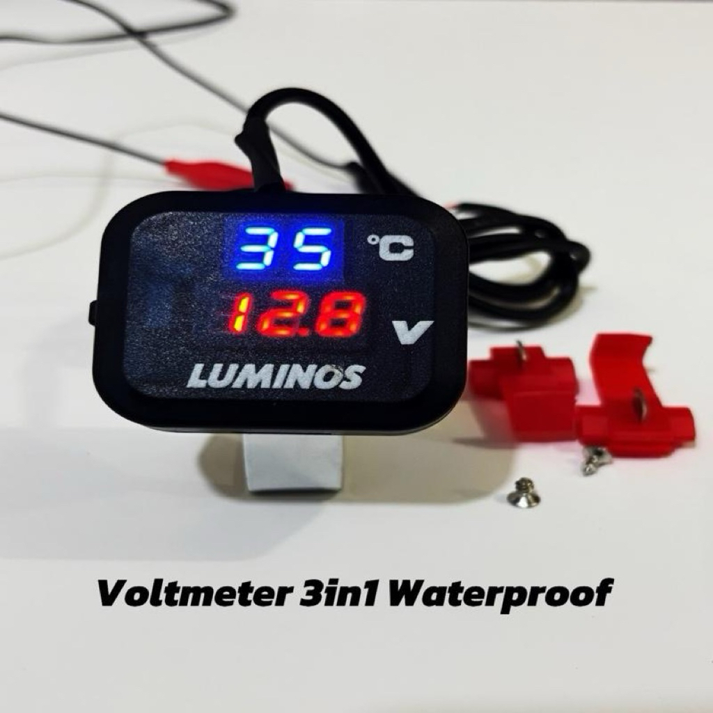 Jual VOLTMETER DIGITAL 3IN1+USB LUMINOS ORIGINAL WATERPROOF VOLTMETER ...