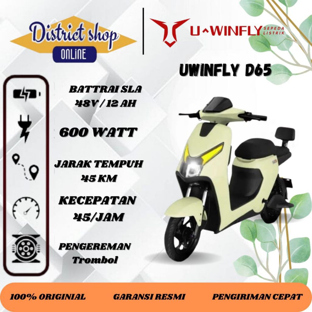 Jual Sepeda Listrik uwinfly D65 Power 600 Watt Bergaransi Resmi | Shopee Indonesia