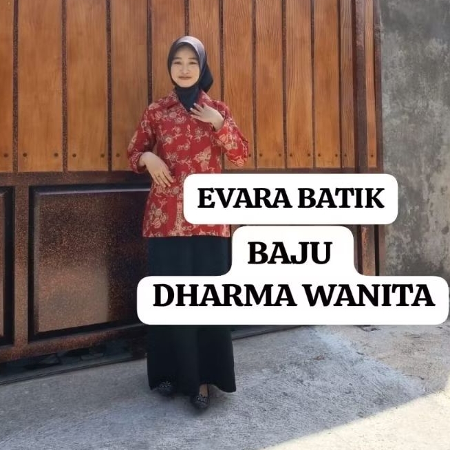 Jual EVARA BATIK baju seragam batik dharma wanita terbaru S sampai ...