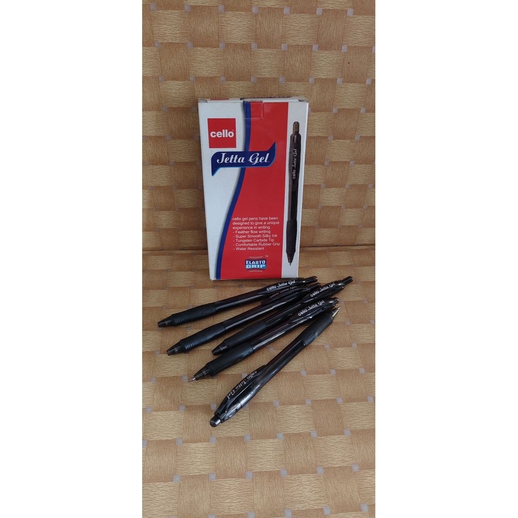 Jual CELLO Jetta Gel Gelpen Retract tinta hitam (per 3 pcs) | Shopee ...