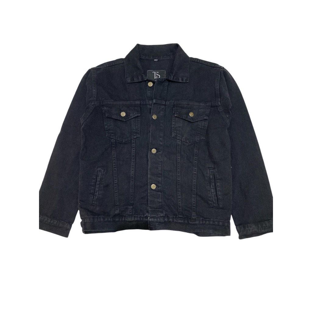 Jual Jaket denim jeans hitam unisex TS clothing preloved | Shopee Indonesia