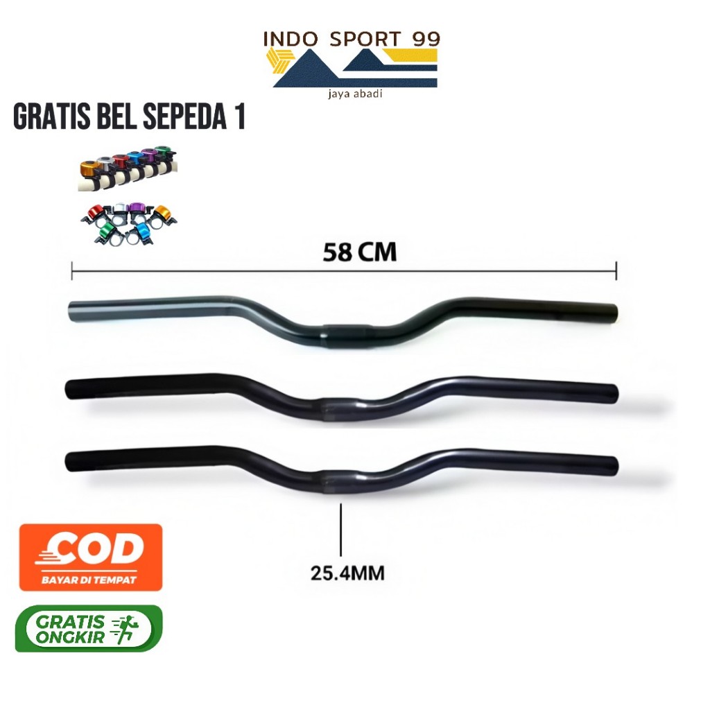 Jual Setir / Stang Sepeda MTB CTB Lipat dll , Besi Hitam Panjang Kurang ...