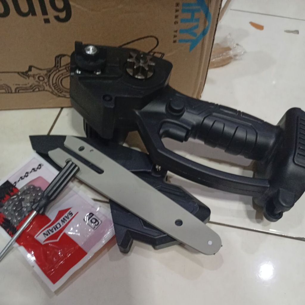 Jual mesin Chain saw portable 6 inchi tanpa batre kondisi nyala norjay ...