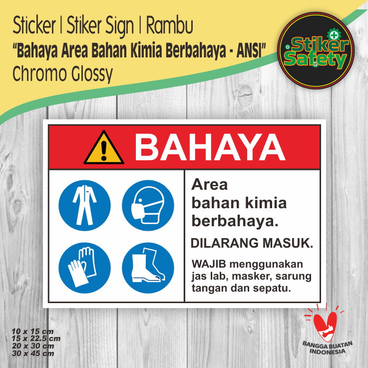 Jual Sticker Stiker Sign Rambu | Bahaya | Area Bahan Kimia Berbahaya ...