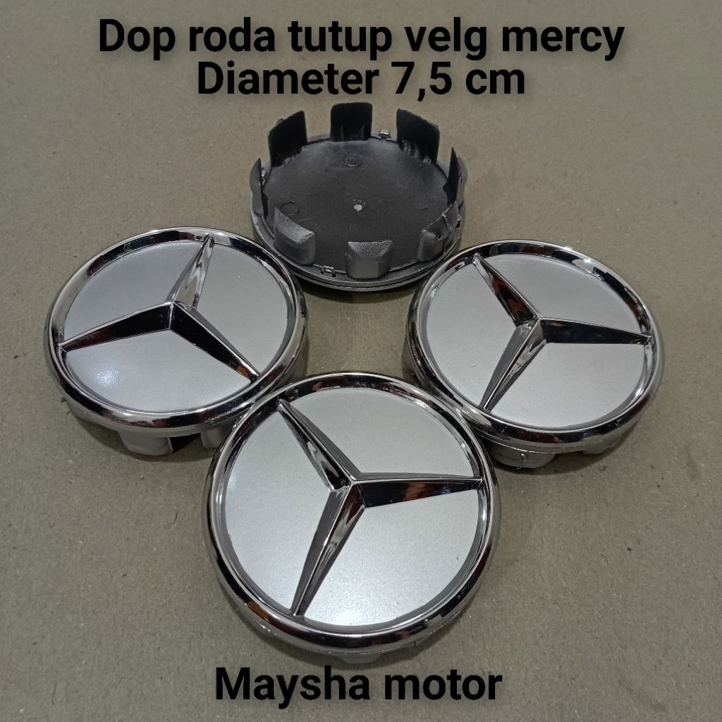 Jual ( COD ️) dop roda tutup velg mobil MERCEDES BENZ MERCY logo chrome ...