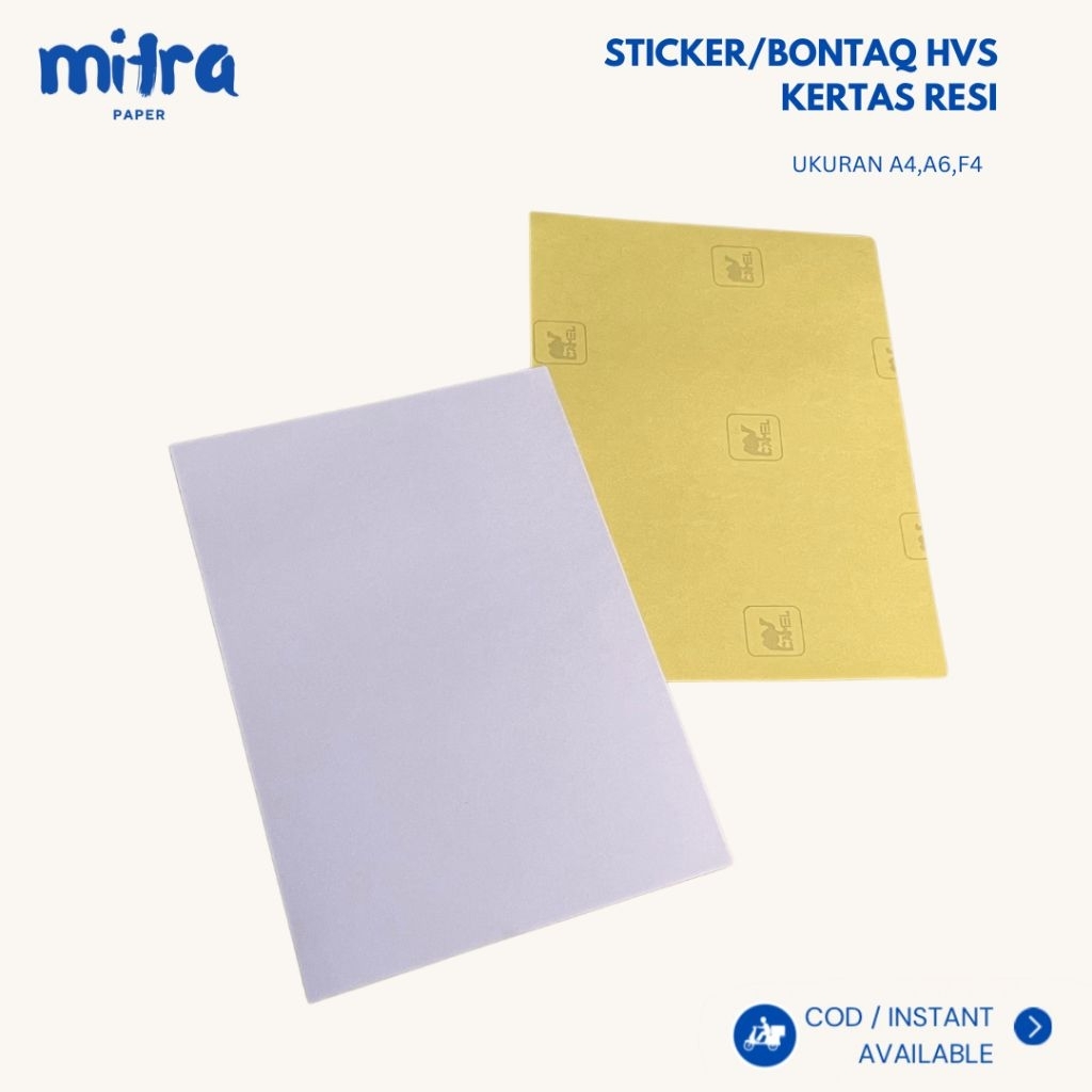 Jual Sticker Kertas Sticker HVS A4, F4, A6 - 1 pak isi 50 lembar ...