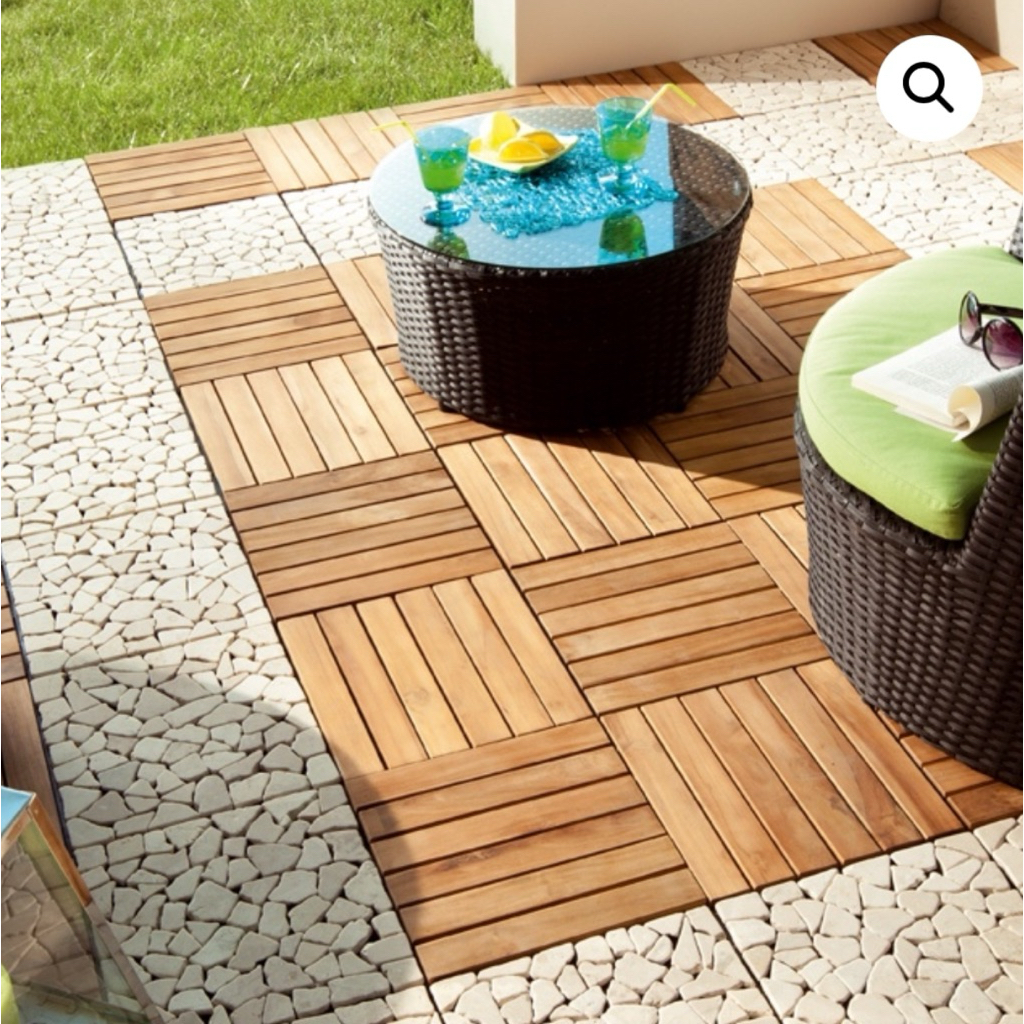 Jual Paket 10 Pcs Lovina White Decking Mosaik TopPebbleTile Batu Alam ...