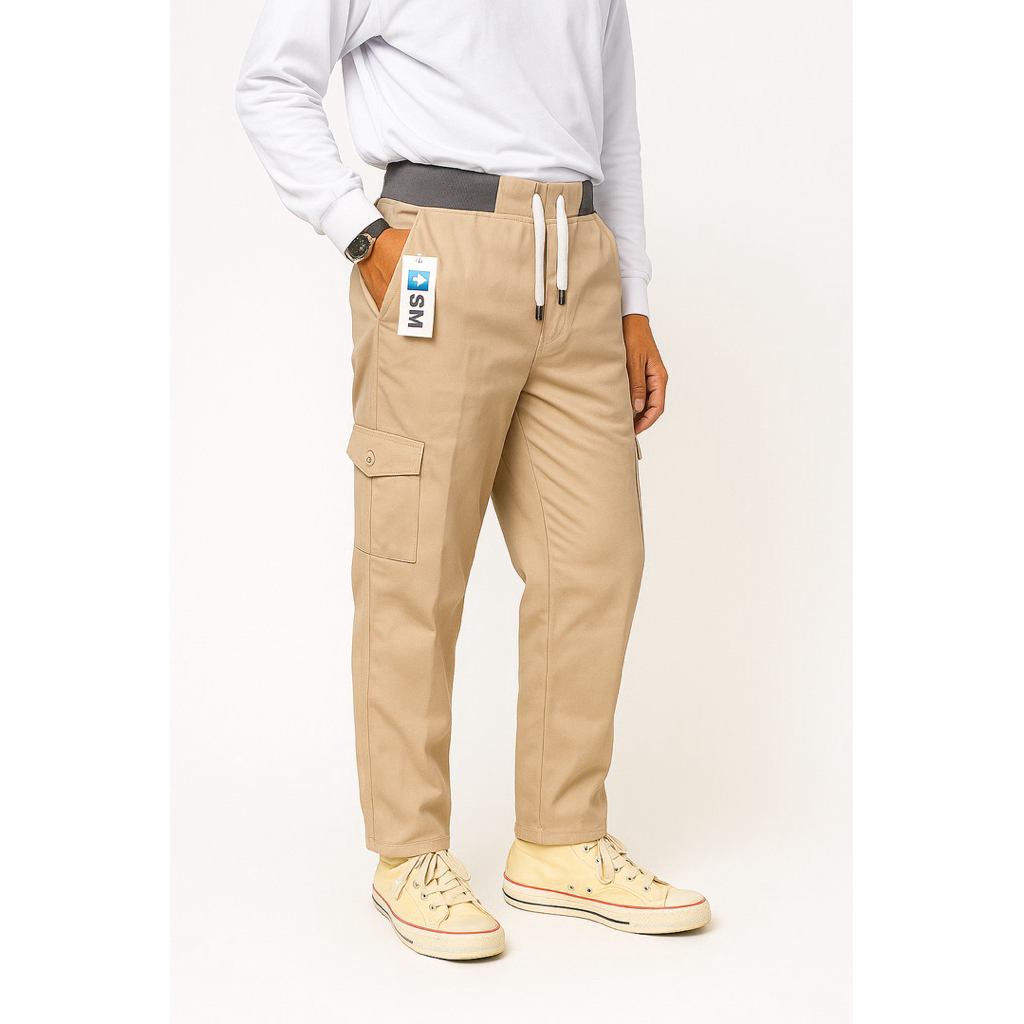 Jual TSM - Celana Cargo Panjang Pinggang Karet Reguler Slim Tidak Melar BB Jumbo 100Kg | Shopee ...