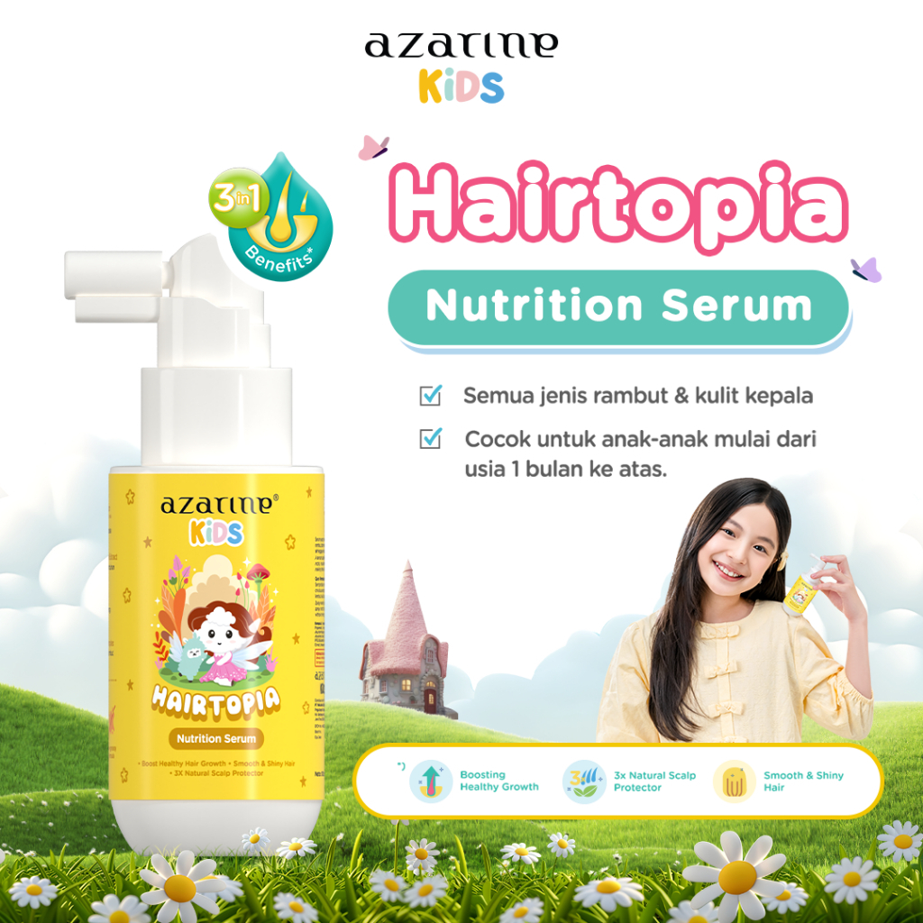 Jual Azarine Kids Hairtopia Nutrition Serum 100ml with 3in1 Benefits ...