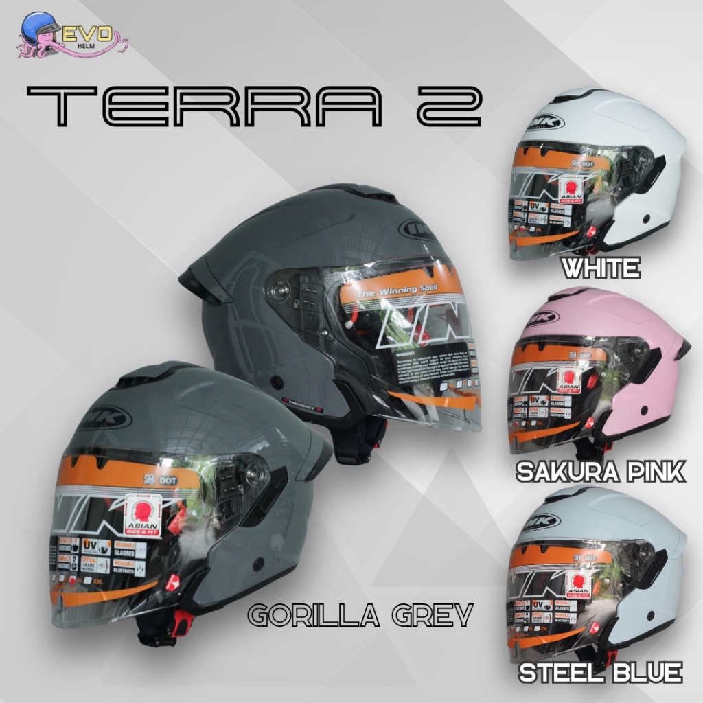 Jual HELM INK TERRA 2 SOLID HALF FACE PRIA & WANITA DEWASA KEREN ...