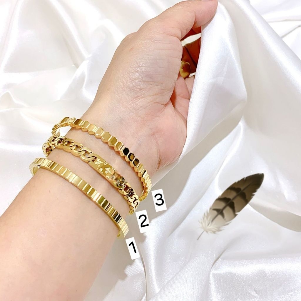 Jual Gelang Titanium Asli Gelang Titanium H kilau mirip emas asli Anti ...