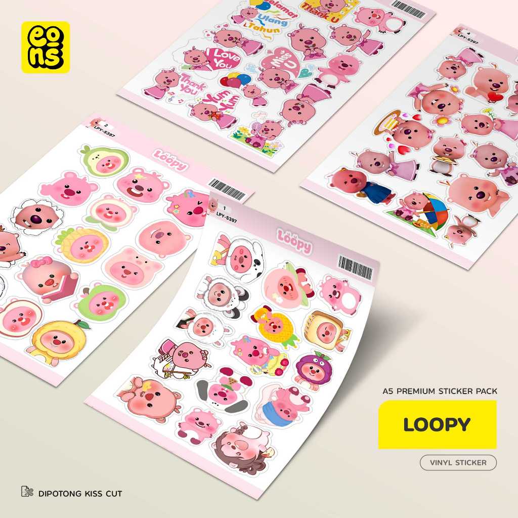Jual Stiker Pack LOOPY Waterproof Aesthetic- untuk Laptop, Motor, dan ...