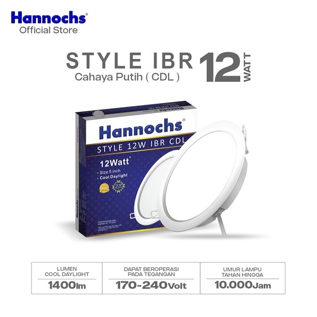 Jual Hannochs Lampu Downlight LED Style 12W IBR Cahaya Putih INBOW ...
