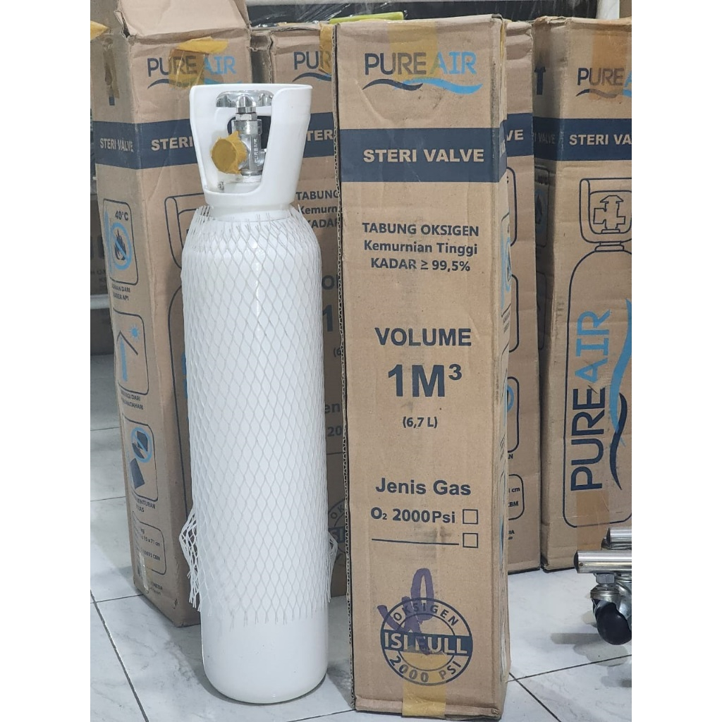 Jual TABUNG OKSIGEN PURE AIR 1M3 / TABUNG DAN ISI FULL 1M3 PURE AIR / TABUNG OKSIGEN KECIL + ISI ...