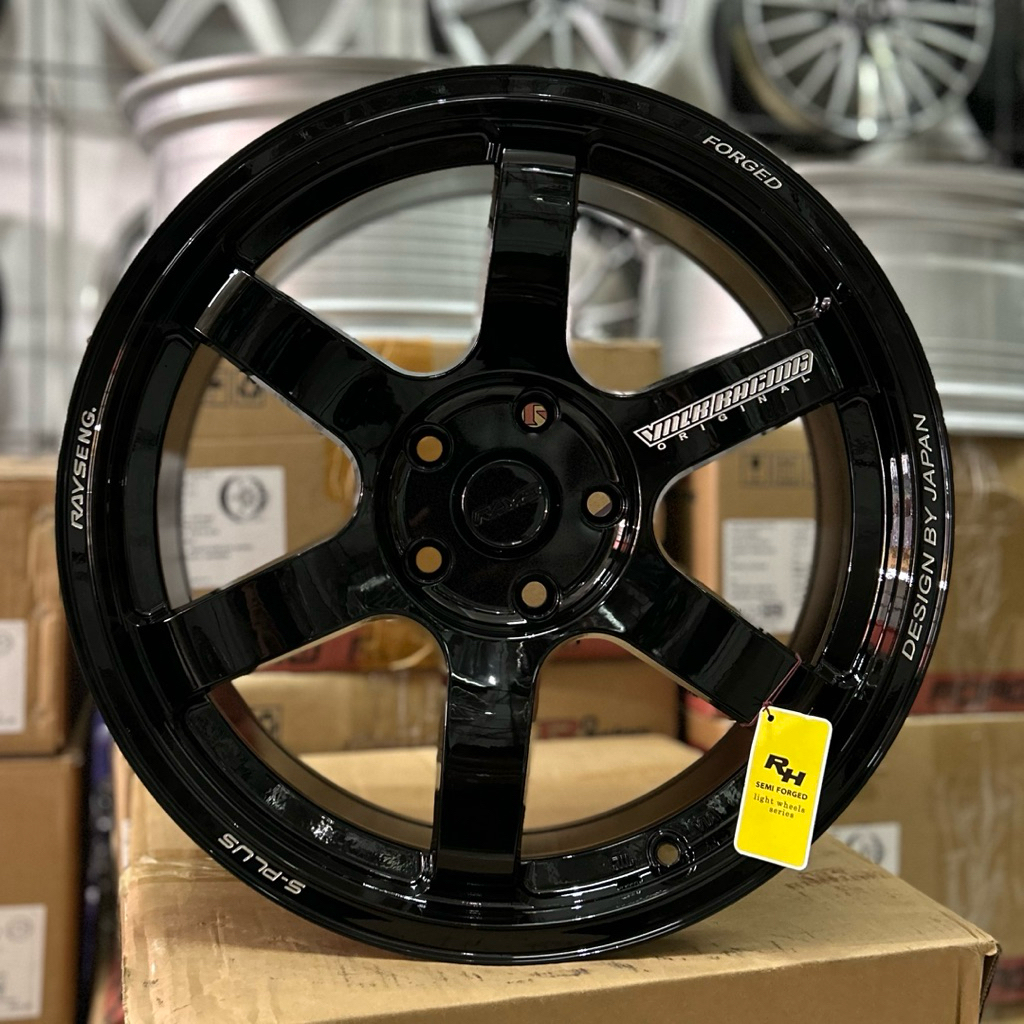 Jual Velg Rays Te37 Ring 18 Lebar 8 Pcd 5x114.3 Et 45 Warna Gloss Black ...