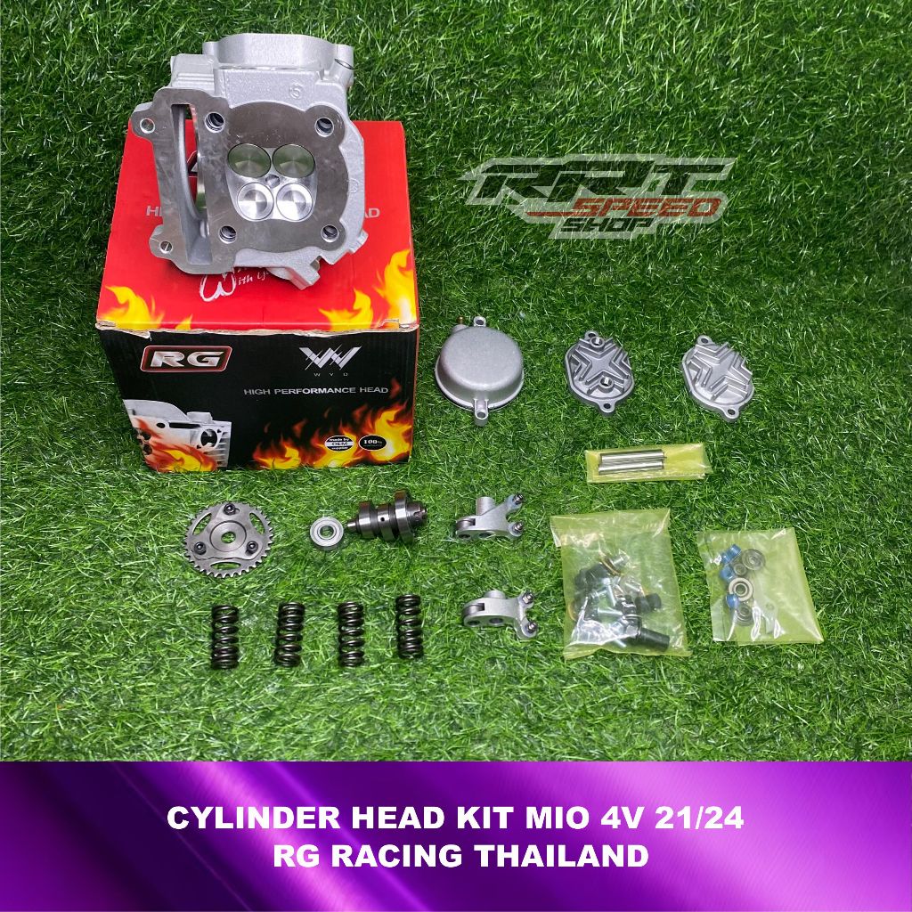 Jual CYLINDER HEAD KOP MIO WAVE / SUPRA 4V 4 VALVE MOTO1 RG HI-SPEED ...
