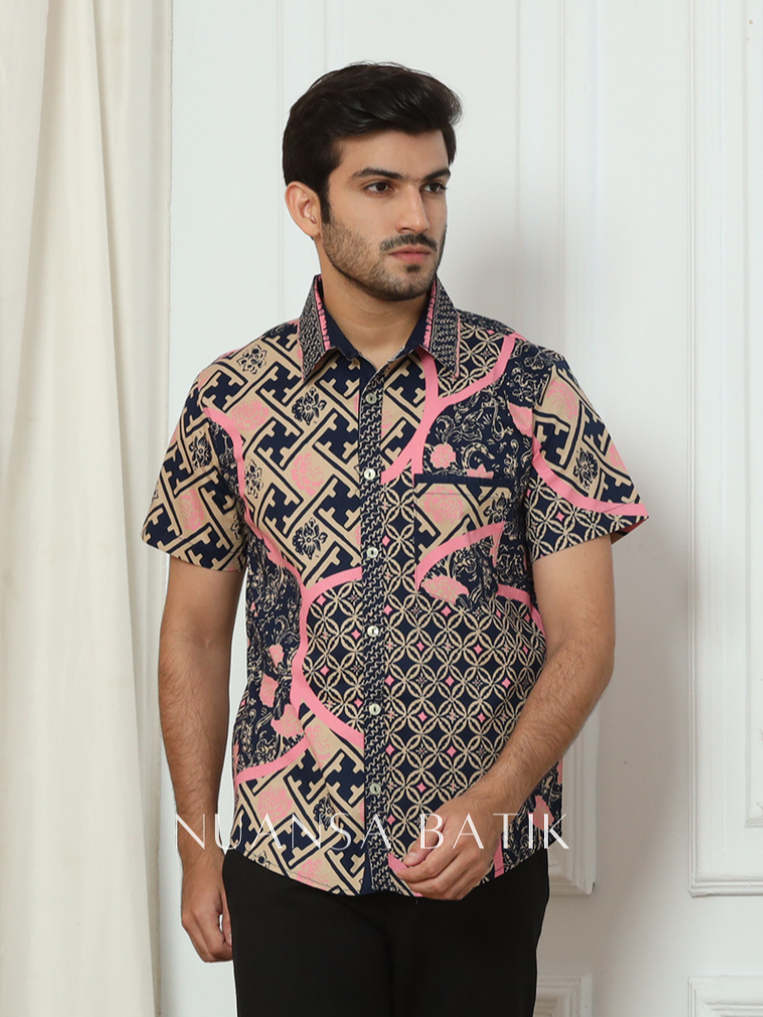 Jual Nuansa Batik Hem Batik Pria Lengan Pendek Bahan Katun Stretch ...