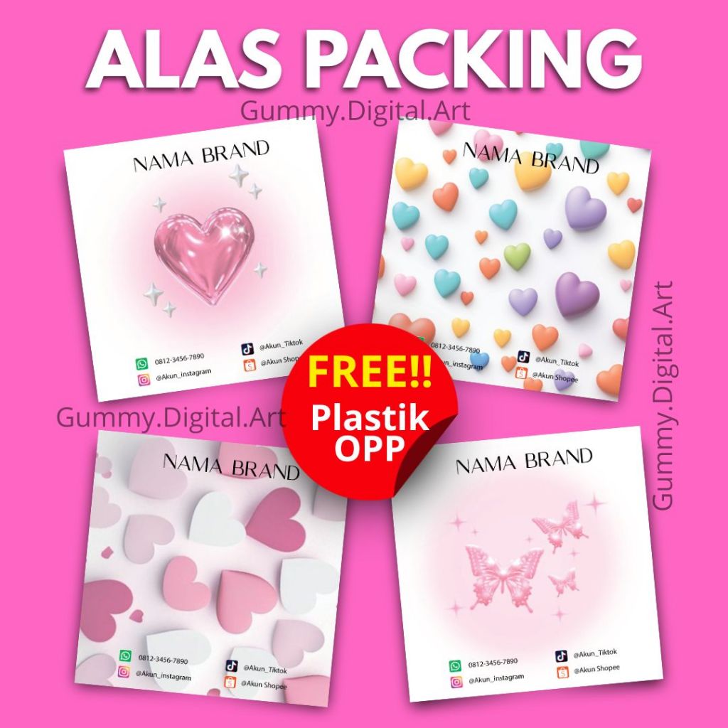 Jual (50 Pcs) Alas Packaging (BC) Free Plastik Opp | Free Plastik OPP ...