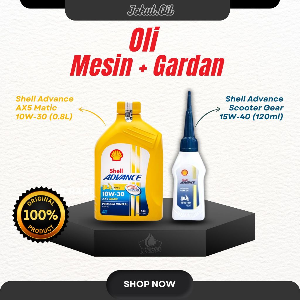 Jual Oli Mesin & Gardan Shell (AX5 Matic 10W-30 & Oli gardan) PKT-5 ...
