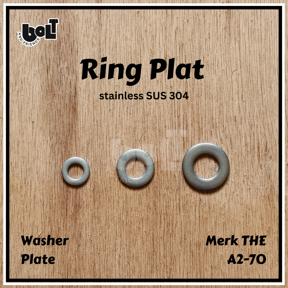 Jual Ring Plat Stainless SS 304 | Flat Washer M3 M4 M5 M6 M8 M10 | Merk ...