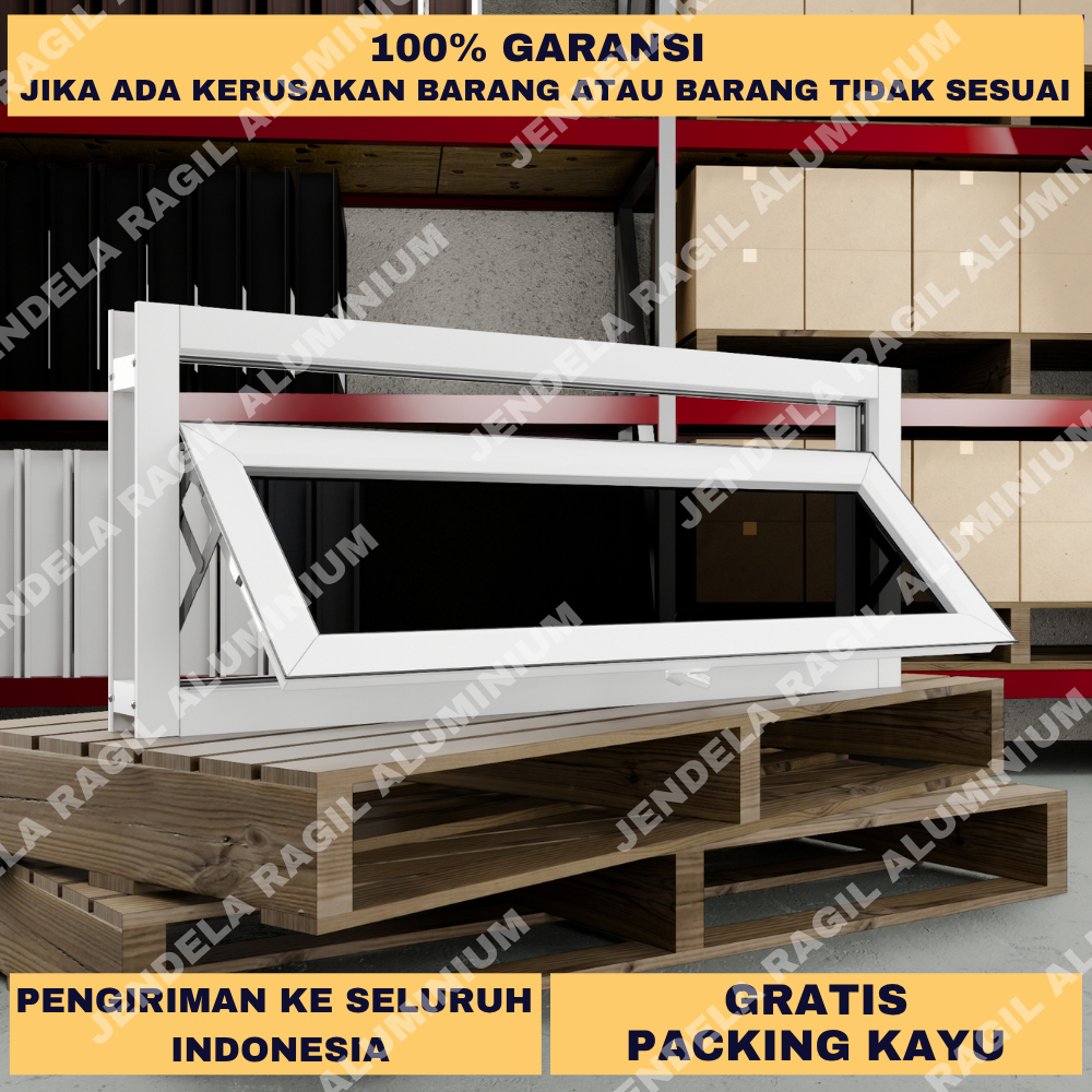 Jual Jendela Boven Aluminium Kaca Jungkit (TxP) 50x50,50x60,50x70,50x80 ...