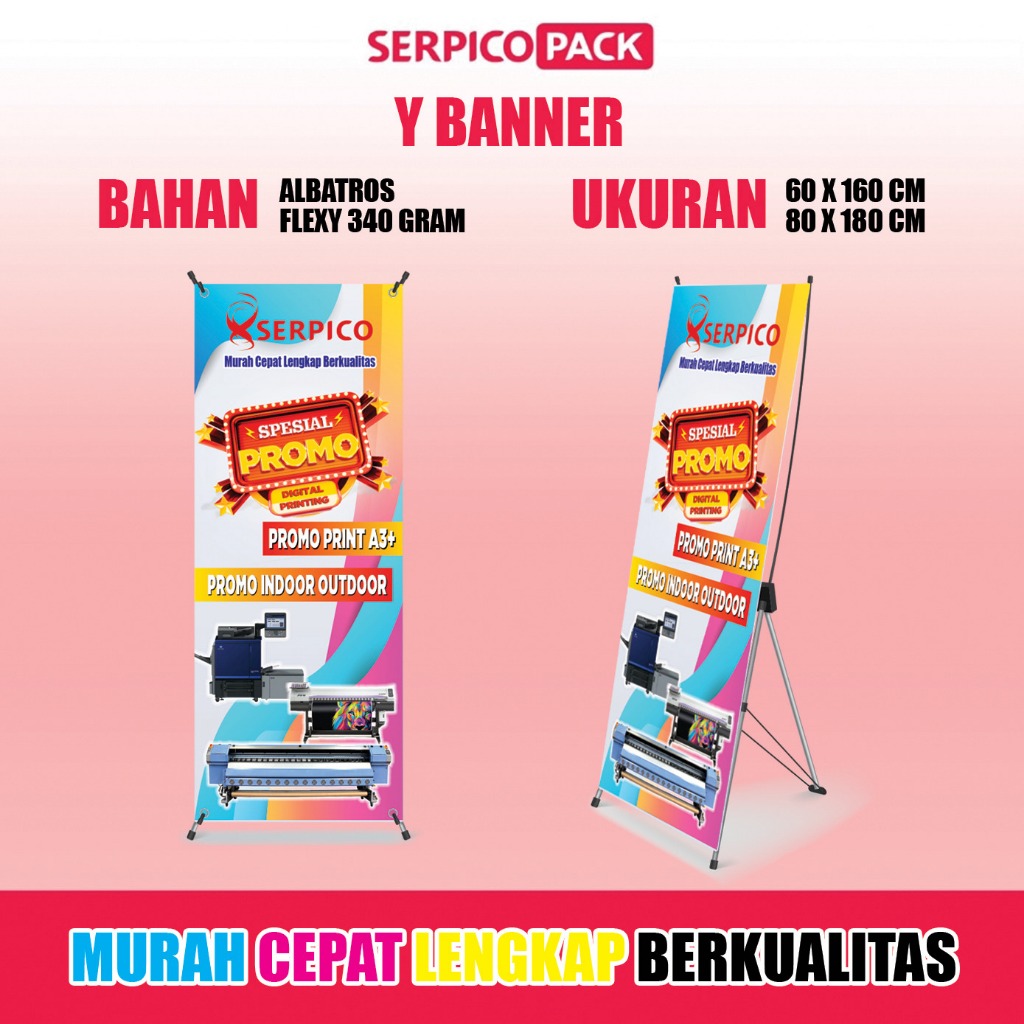 Jual Y banner 60x160/standing banner/display stand/x banner + tiang ...