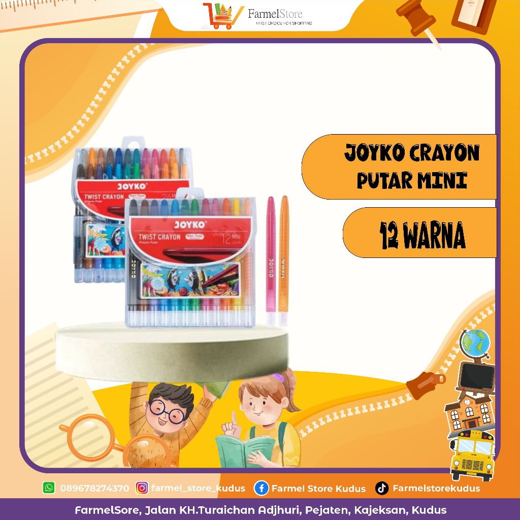 Jual Joyko Crayon Putar Mini 12 Warna | Shopee Indonesia