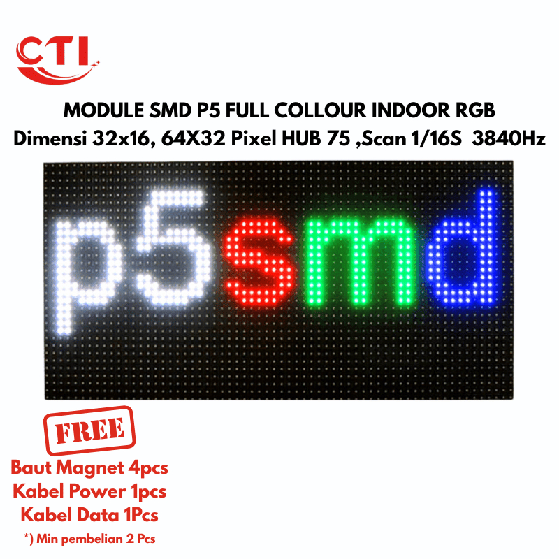 Jual CTI - Panel Module LED P5 RGB Indoor Full Color SMD led videotron ...