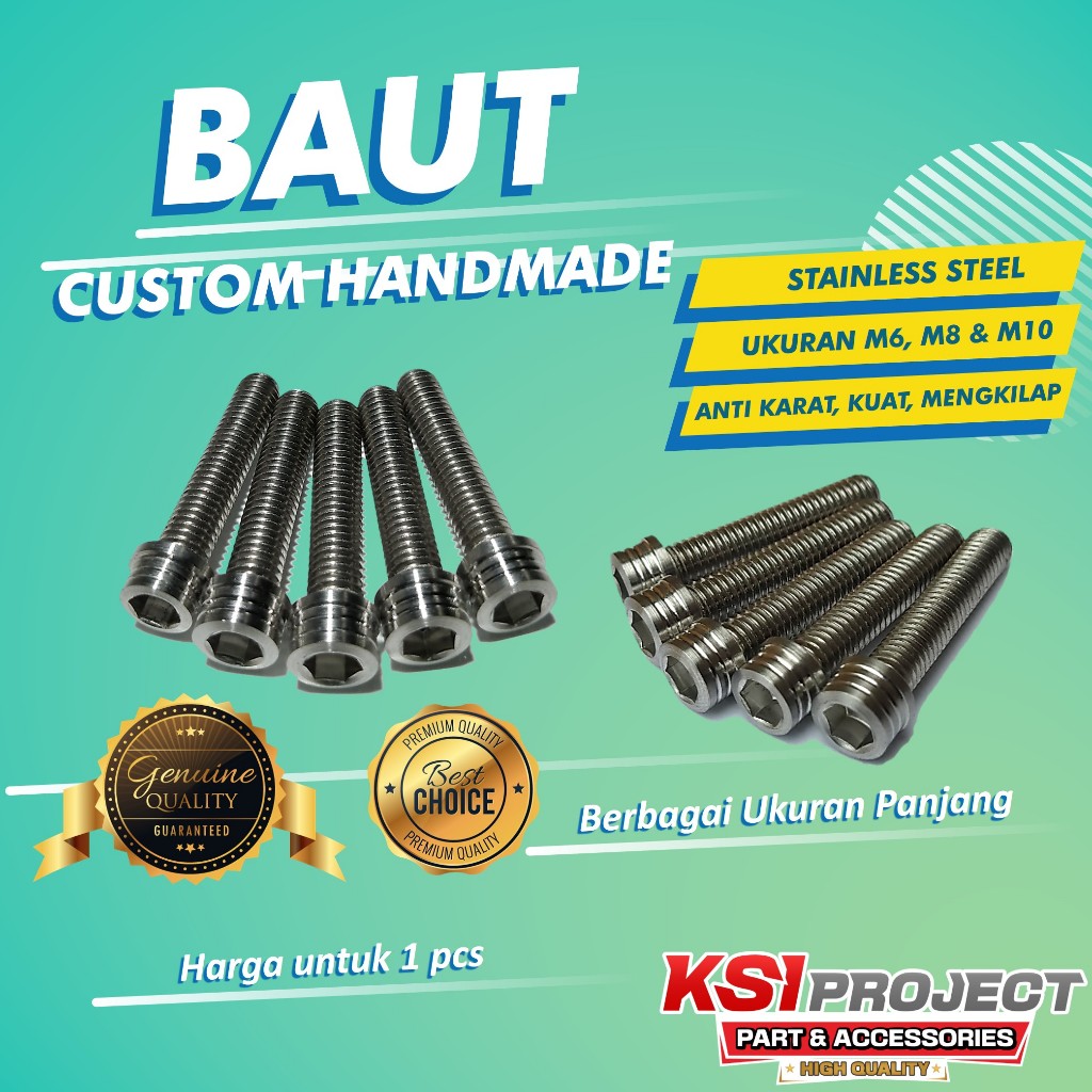 Jual Baut Model Bertingkat Ukuran M6, M8, M10 Custom Handmade Thailand ...