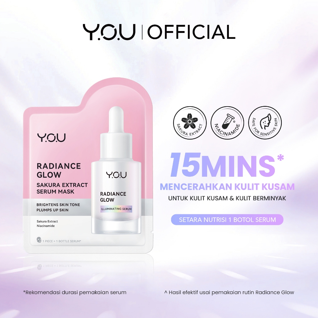 Jual YOU Radiance Glow Sakura Extract Serum Mask Serum Pencerah Sheet ...