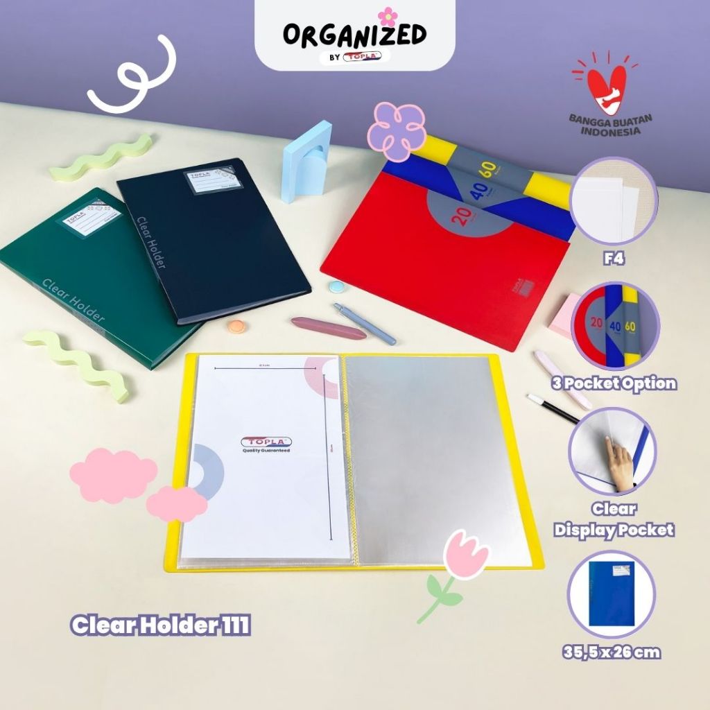 Jual Topla clear Holder 111 dokumen keeper display book file folder ...