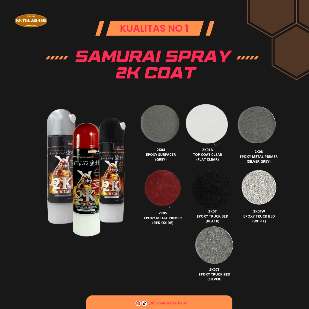 Jual 2KCOAT- Pilox samuraipaint kurobushi 400 ml pilok epoxy dasaran /grey/silver/black/white ...