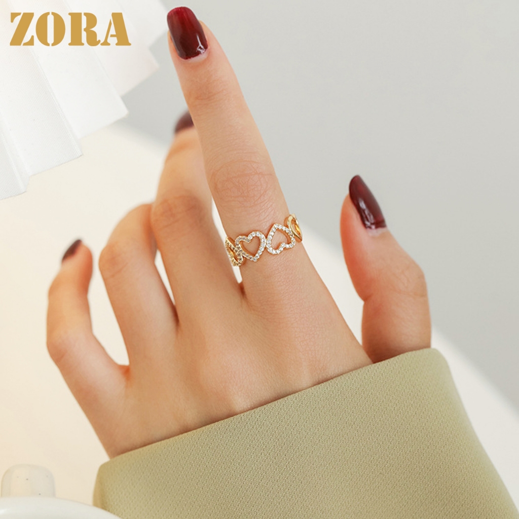 Jual ZORA Korea Style Aksesoris Fashion Wanita Rings Cinta Titanium ...