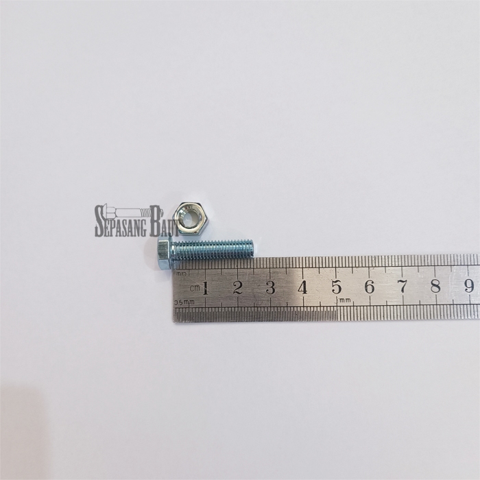 Jual BMP M6 x 25 Baut Mur Putih Hexagon Galvanis M6x25 | Shopee Indonesia